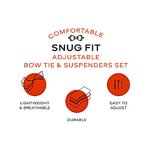 Man of Men - Men's Orange Bowtie & Suspender Set