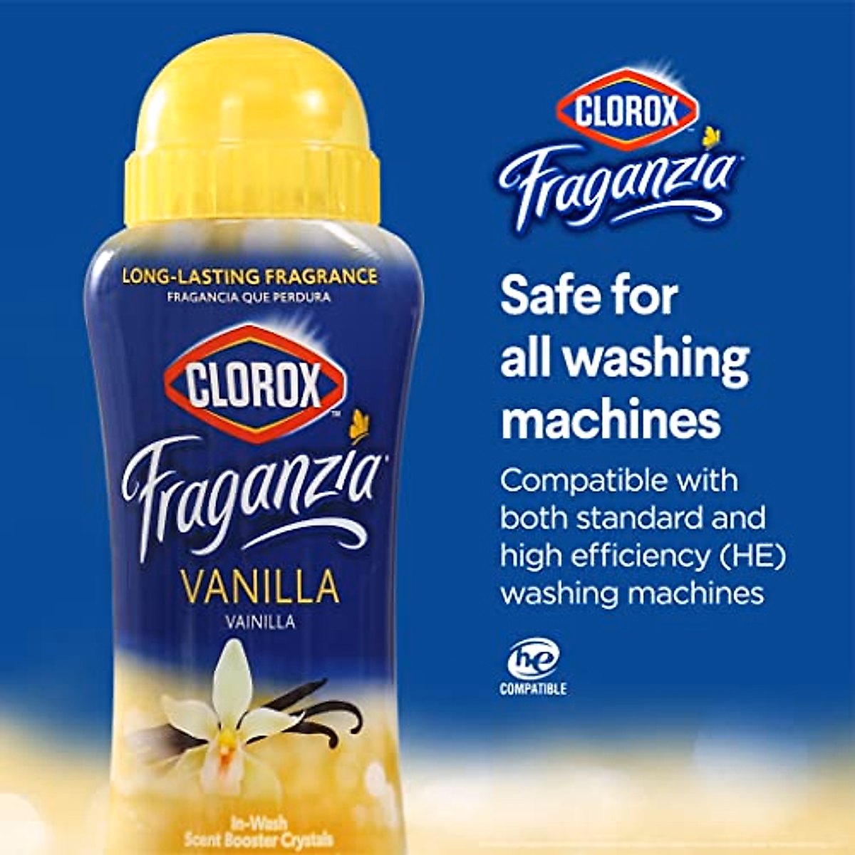 Clorox Fraganzia In-Wash Scent Booster Crystals in Vanilla Scent, 18oz Twin Pack | In-wash Scent Booster for Fresh Laundry in Vanilla Scent, 36 Ounces Total