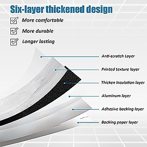 Freshtour Peel and Stick Floor Tile, 36 PCS/54 Sq.Ft Self-Adhesive Wood Vinyl Plank Flooring, Waterproof Wear-Resistant DIY Floor Tiles for Bedroom Kitchen Living Room RV (36" x 6", Light gray)