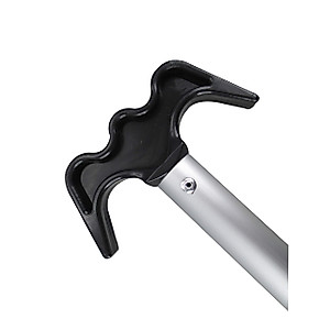 Pactrade Marine Boat Kayak Raft Paddle & Hook 4 ft Anodized Aluminum Shaft Black Plastic Blade