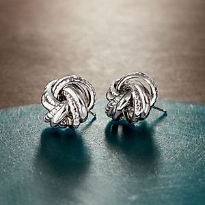 Ross-Simons Italian Sterling Silver Love Knot Earrings