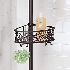 InterDesign Vine Constant Tension Shower Caddy – Bathroom Storage Shelves for Shampoo, Conditioner and Soap, Bronze