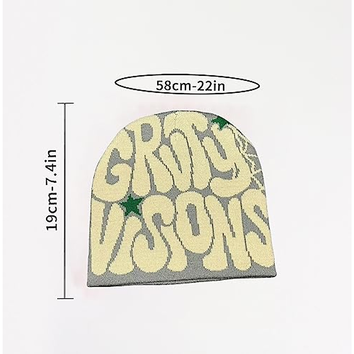 Letter Printing Knitted Hat Y2K Winter Warm Woolen Hat Fashion Hip hop Trend Beanie Pullover Hat Casual Sports for Men Women Grey