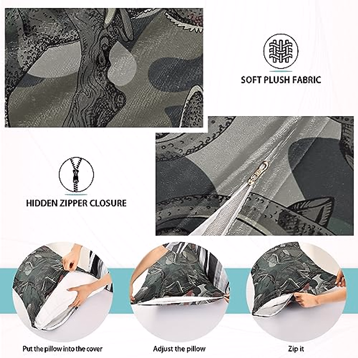Chameleon Branch Camouflage Pillow Cases King Size Super Soft Pillowcase with Zipper Washed Microfiber Pillowcases for Bedroom Sofa Couch Home Decoration
