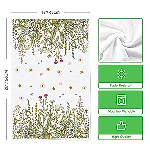 Artoid Mode Wildflower Floral Fall Kitchen Towels Dish Towels, 18x26 Inch Leaves Holiday Decoration Hand Towels Set of 2