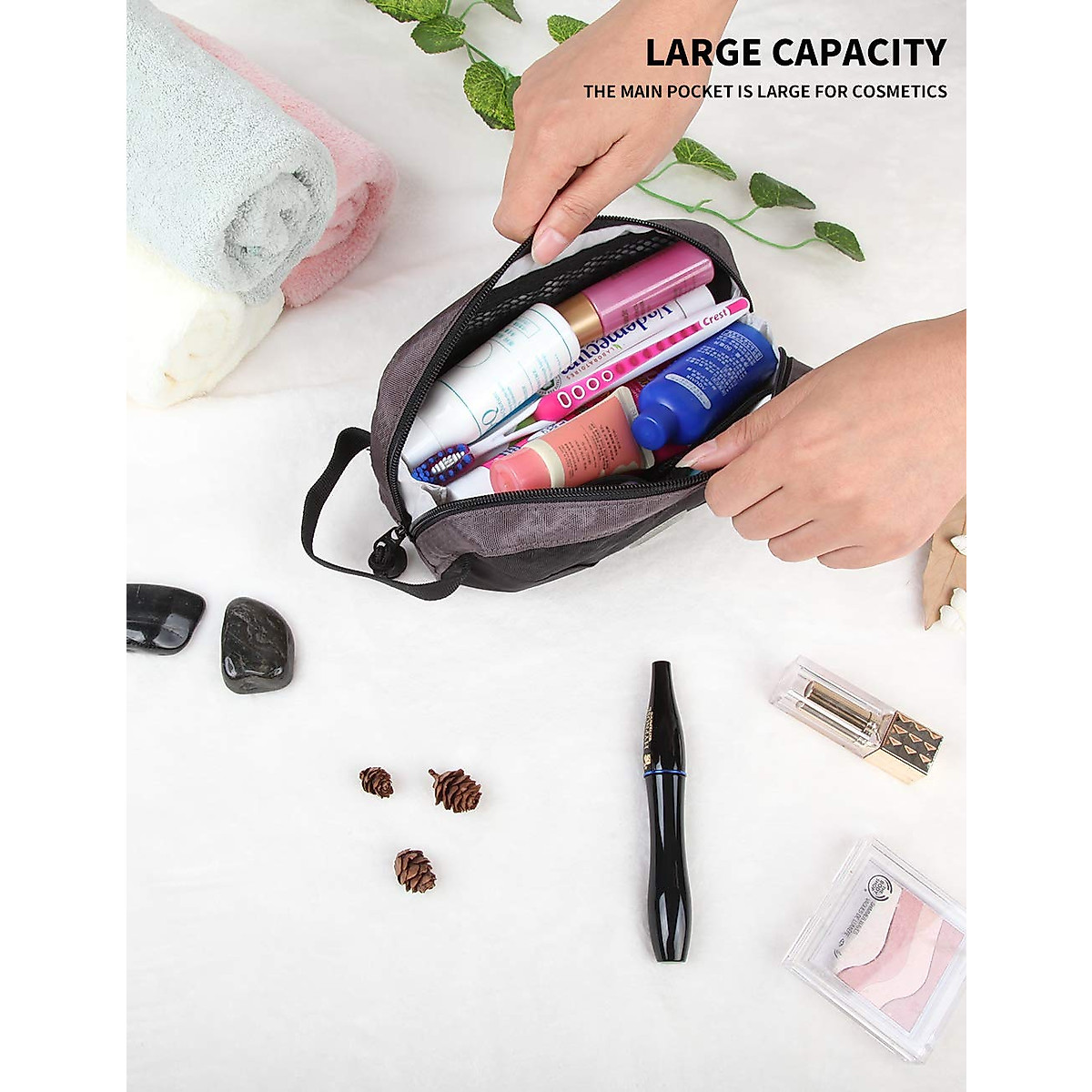 GOX Travel Toiletry Bag Dopp Kit Case for Men Multifunction Packing Organizer Pouch(Black)