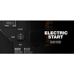 Generac 7682 GP6500E 6,500-Watt Gas-Powered Portable Generator - Powerrush Advanced Technology with Electric Start - Durable Design and Reliable Backup Power - 49-State Compliant