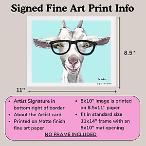 Goat Art Print - Goat Decor - Goat with Glasses Art - Gifts for Goat Lovers - Cute Goat Print - Goat Gifts - Goat Wall Art - Goat Art from Lee Keller, Hippie Hound Studios