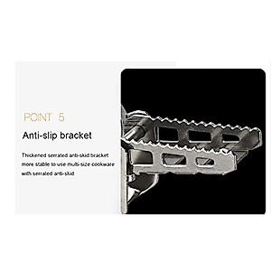 LIZHOUMIL 6800W Windproof Camping Gas Stove, Portable Outdoor Camp Stove with Fuel Canister Adapter, Stainless Steel Backpacking Stove for Camping Hiking Picnic Mountaineering Fishing Silver