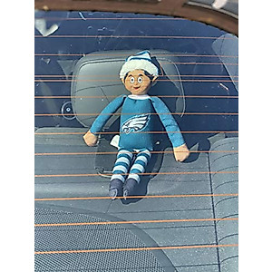FOCO Philadelphia Eagles Ebony NFL Bench Buddy Shelf Elf - Limited Edition NFL Team Christmas Elf - Plush Toy Travel Companion, Home or Tailgate