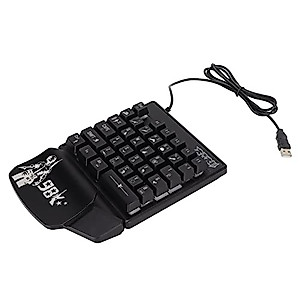 Jopwkuin Mini Gaming Keyboard, LED Glowing 35 Keys ABS Material One Handed Keyboard for Esports Game for Computer