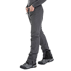 clothin Men's Insulated Ski Pant Fleece-Lined Waterproof Snow Pants Grey L (Regular Fit)
