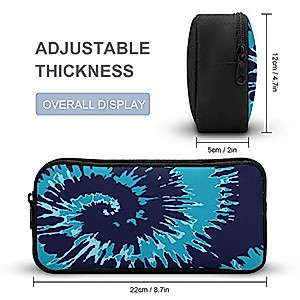 Navy Blue Tie Dye Pencil Case Pencil Pouch Coin Pouch Cosmetic Bag Office Stationery Organizer