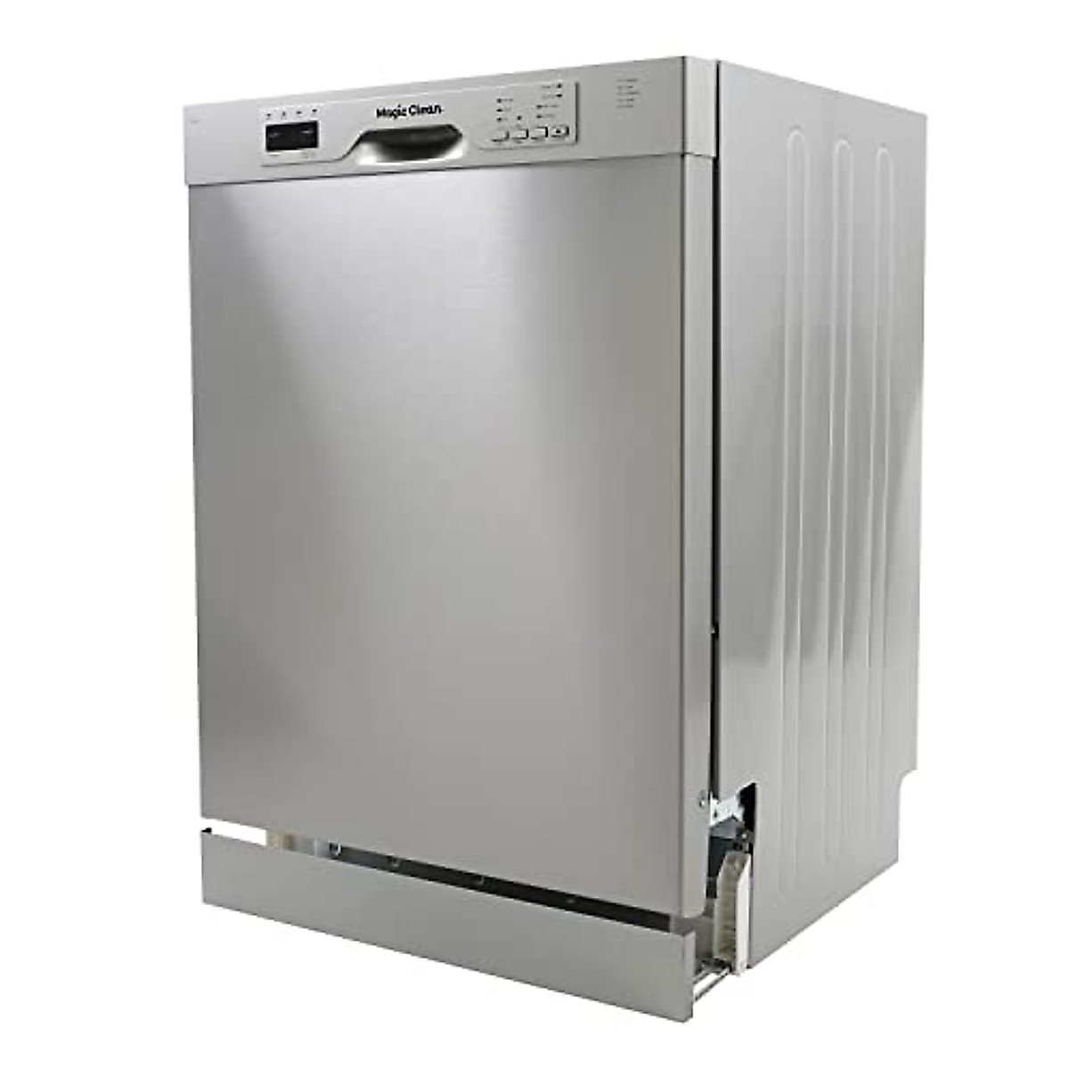 Magic Clean MCDW24SI Dishwasher 24-Inch Built in with 3 Wash Options and Automatic Cycles, Stainless Steel Construction with Electronic Control LED Display, Low Noise Rating, Metallic