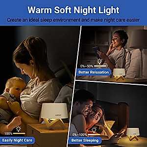 AIRSEE Sound Machine White Noise Machine with Baby Night Light Built-in 31 Soothing Sounds with Timer & Memory Features for Better Sleep, Portable Noise Machine for Baby, Adults…