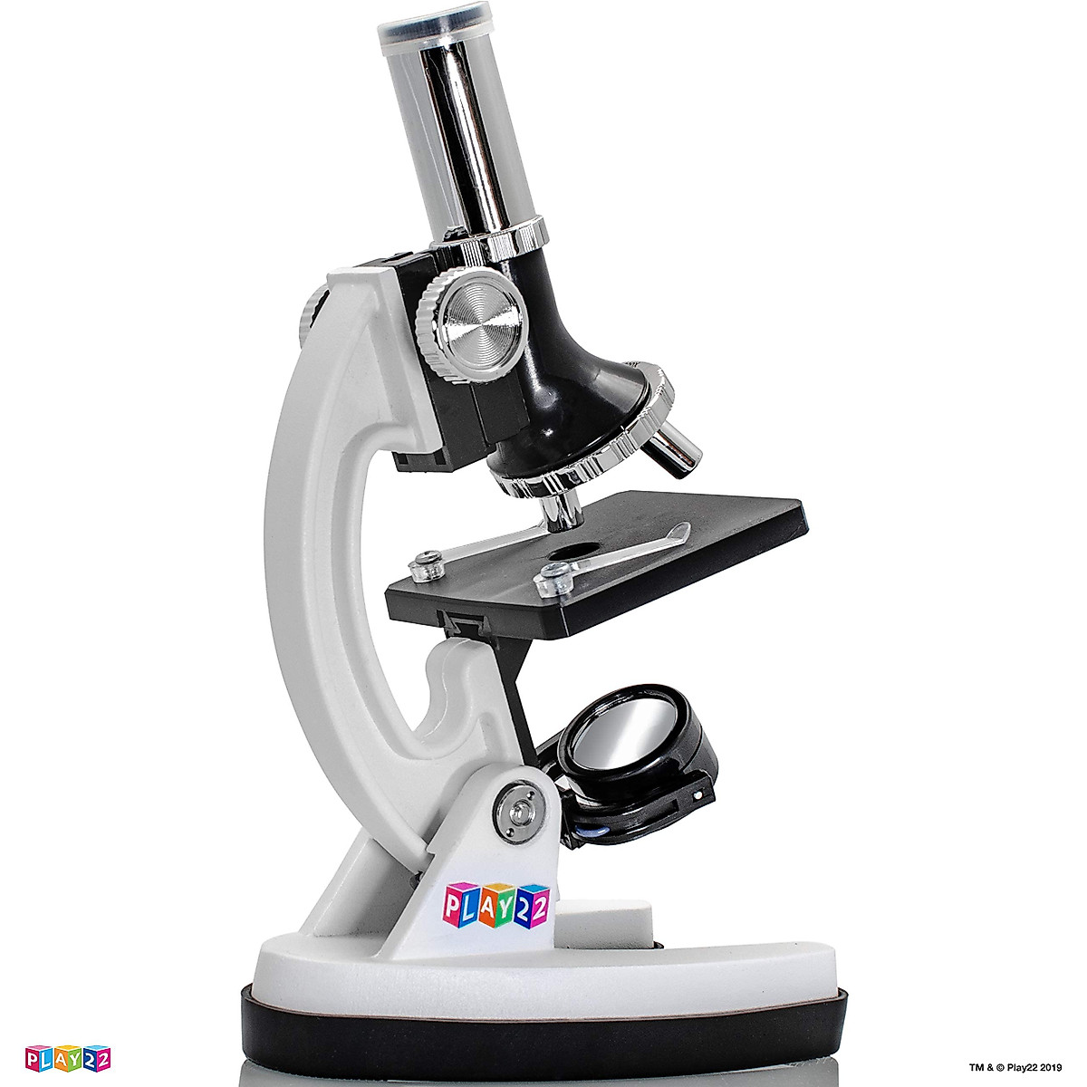 Play22 Kids Microscope Kit 50 PCS - Science Kit for Kids 120X-1200X Microscope Slides, Metal Body Microscope, Carrying Box, Science Experiments Lab Toy Gifts