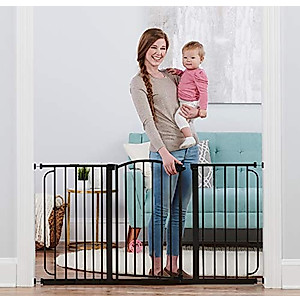 Regalo 58-Inch Home Accents Super Wide Walk Through Baby Gate, Includes 4-Inch, 8-Inch and 12-Inch Extension, 4 Pack of Pressure Mounts and 4 Pack of Wall Cups and Mounting Kit