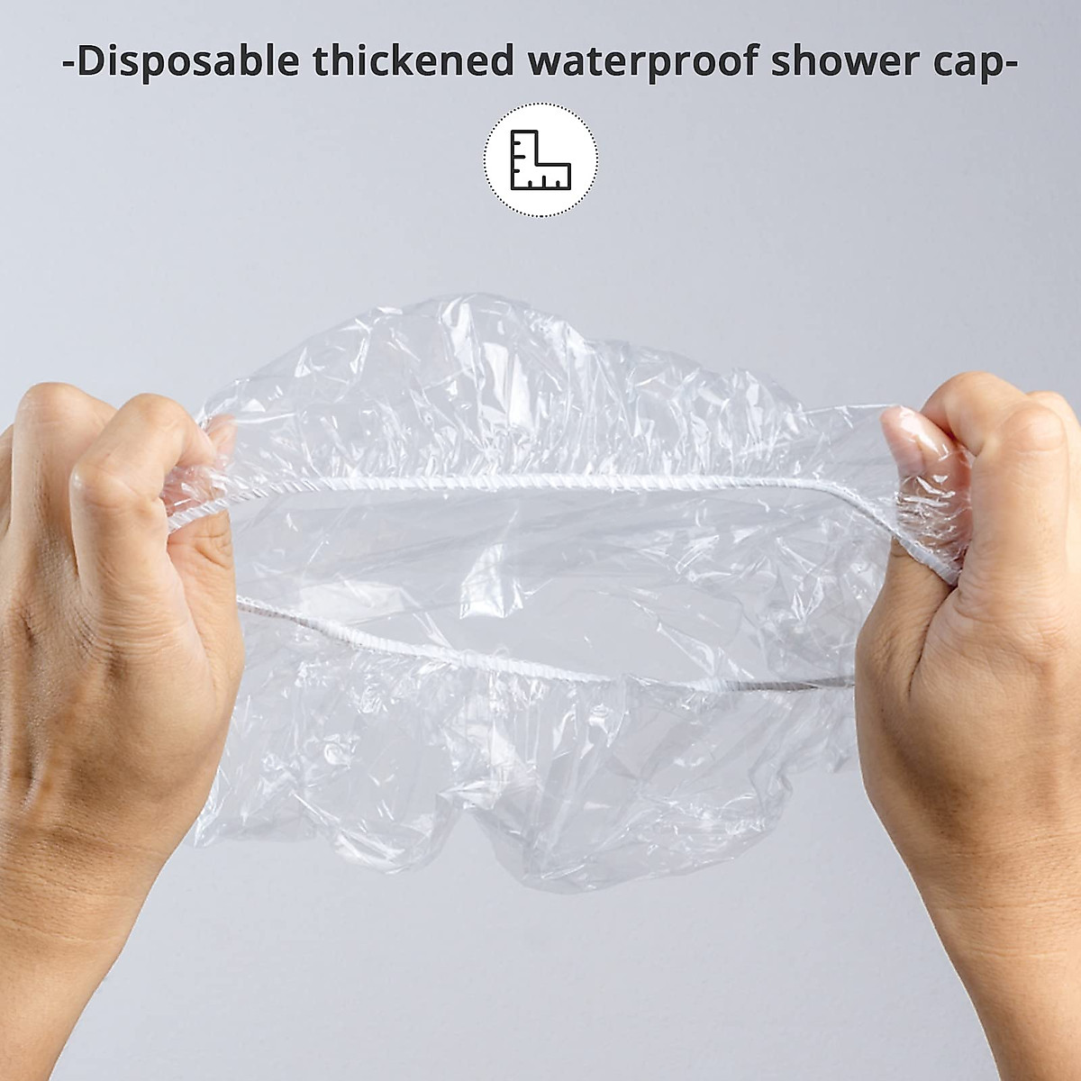 YEEPSYS Disposable Shower Cap, Waterproof Clear Bath Caps, Hotel Travel Spa Salon Bathing Hair Cap for Women, Men, Boys, Girls
