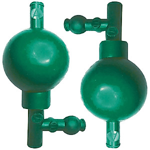 OESS 2pcs Lab Pipette Filler Bulb 3 Valves Rubber Pipets Green Color