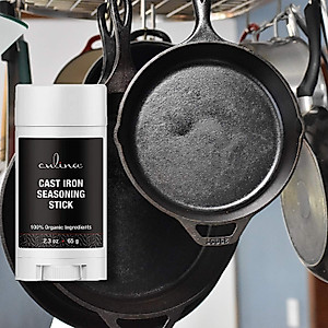 Culina Cast Iron Seasoning Stick | 100% Organic Ingredients | Best for Non-stick Cooking & Restoring | for Cast Iron Cookware, Skillets, Pans & Grills!…
