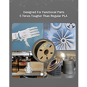 DURAMIC 3D PLA+ Filament 1.75mm 1Kg Black, PLA Plus 3D Printer Filament 1Kg Spool(2.2lbs) PLA Pro Tougher and Stronger, Dimensional Accuracy Probability +/- 0.02mm