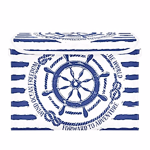 Kigai Boat Helm Storage Baskets for Shelves Foldable Closet Basket Storage Bins with Lid for Clothes Home Office Toys Organizers