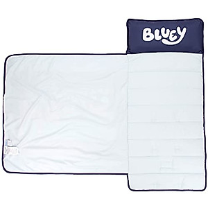 Bluey Sleepy Time Nap Mat – Built-in Pillow and Blanket - Super Soft Microfiber Kids'/Toddler/Children's Bedding, Ages 3-7 (Official Bluey Product)
