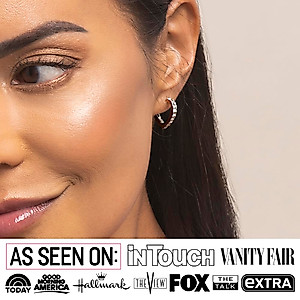 Cate & Chloe Waverly 18k White Gold Heart Hoop Earrings | Best Hoop Earrings for Women, Silver Earring Set with Crystals, Jewelry for Women, Hypoallergenic, Gift for Her