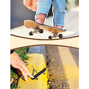 Yosoo Health Gear Finger Skateboards, Finger Board, Tool Kit, 1Pc Maple Wooden Alloy Fingerboard Finger Skateboards with Box Reduce Pressure Kids Gifts