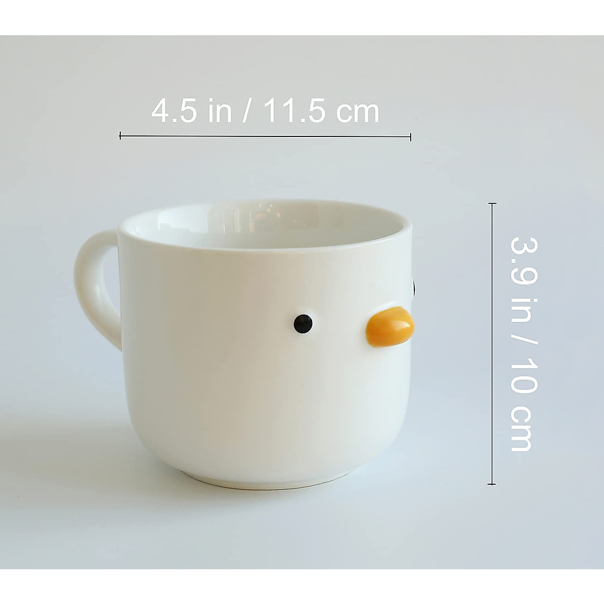 PURROOM Large Breakfast Mug, Handmade Glaze Duck Cup, Safety Ceramic Coffee Mug & Oatmeal Soup Cup, 22oz Oversized Cute Cereal Cup. Best Gifts For Family Friends.