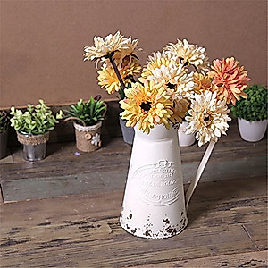 VANCORE Shabby Chic Large Metal Jug Flower Pitcher Vase