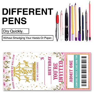 VAHATAN Carousel Birthday Party Invitations 20 Pack Carousel Ticket Invitations with Envelopes Invites Cards for Birthday Party