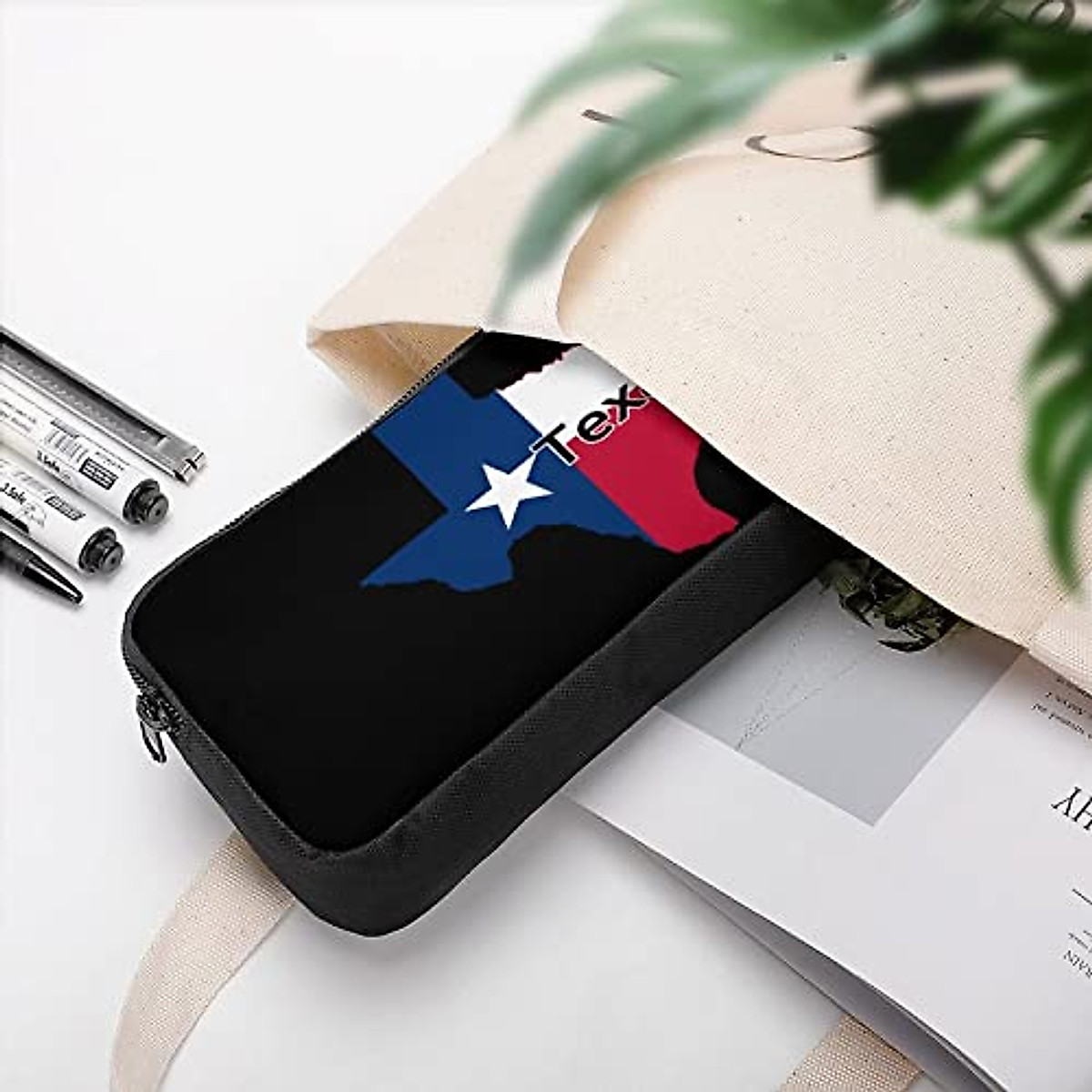 Texas Flag Pencil Case Stationery Pen Pouch Portable Makeup Storage Bag Organizer Gift