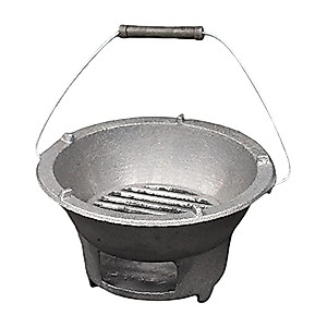 SM SunniMix Small Charcoal Grill Barbecue Stove Camping Charcoal Stove Accessories Iron Smokeless Fire Pit for Outdoor Courtyard Garden Indoor Camping, 20cm x 11cm