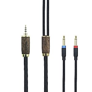 NewFantasia 2.5mm Trrs Balanced Male 6N OCC Copper Silver Plated Cord 2.5mm Balanced Cable Compatible with Denon AH-D7200 AH-D7100 AH-D9200 AH-D5200, for Focal Elear Headphone Walnut Wood Shell