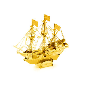 Metal Earth Golden Hind Ship Golden Version 3D Metal Model Kit Fascinations