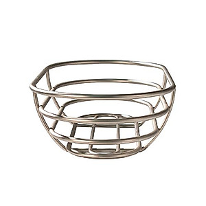 Spectrum Diversified Euro Basket, Classic Kitchen Design for Breads, Roll, Muffin Pastries & Baked Good Storage, Traditional Style Snack & Food Holder for Serving, 7 x 12.5 x 3.5, Satin Nickel