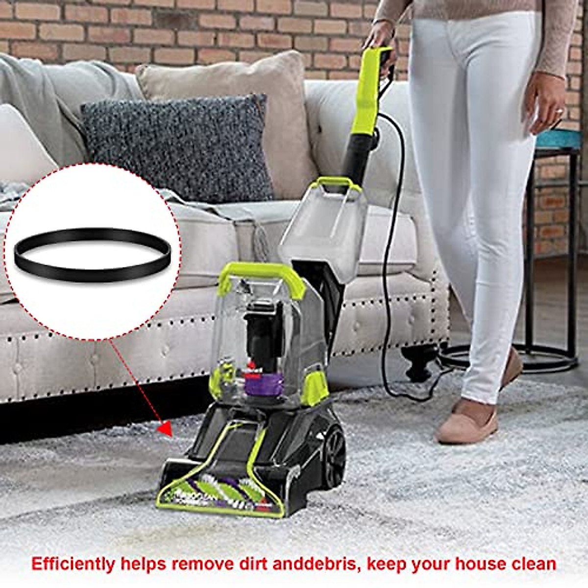 MEROM Vacuum Replacement Belts for Bissell Model 2910, 2190W, 2987, 2806, 28062, 28068, 29878, 29879, Fit PowerForce/TurboClean PowerBrush Pet Carpet Cleaner (2 Pack)