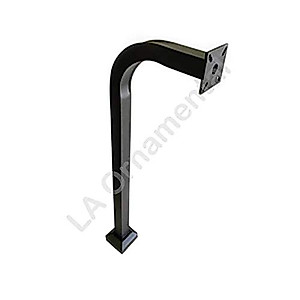 Aluminum Gooseneck Pedestal Keypad Stand Access Control Pedestal mounts gate keypad mounting Post 2" x 2" x 42" (Black)