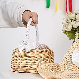 AIMUDI White Bows Satin Ribbon Rhinestone Bows 3" Premade Sparkle Bows with Gems Pre-Tied Craft Bows with Rhinestone Gift Bows for Wedding Sewing Crafts Gift Wrapping Baby Shower - 12 Counts