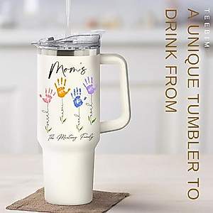 Noni Personalized Mama Tumbler, Custom Mama Tumblers With Handle And Straw, New Moms Gifts, Birthday, Christmas, Mothers Day Tumbler Gifts, Mommy Cups