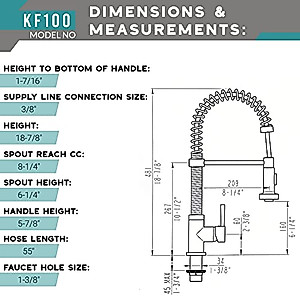 Strictly Sinks Kitchen Faucet with Pull Out Sprayer - Contemporary Design Single Handle High Arc Spring Faucet–Dual Function Kitchen Spring Faucet with 360° Swivel Spout (Gold)
