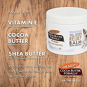 Palmer's for Pets Cocoa Butter Fragrance Free All Over Relief Balm for Dogs | Dog Skin Soother Balm, Dog Paw Balm for Dry Skin & Pads Cocoa Butter Formula with Vitamin E for Pets (FF15589)