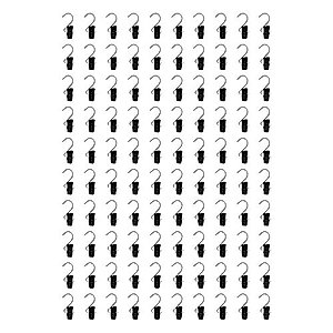DBM IMPORTS 100 Pcs Laundry Hooks Clips Clothes Pin Plastic Retail Display -Black