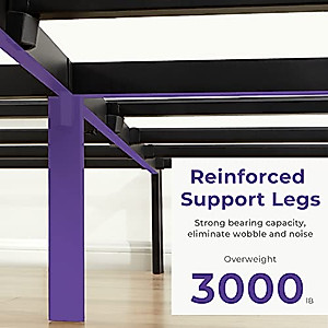 GreenForest Queen Size Bed Frame with Headboard Quick Assembly Heavy Duty Platform Bed Frame with Underbed Storage,No Box Spring Needed Mattress Foundation,Black