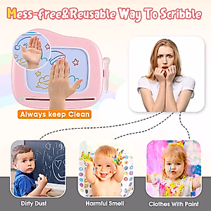 Smasiagon Magnetic Drawing Board for Kids - Toddler Toys for Age 1-2 Boys Girls - Educational Learning Toys for 1 2 3 Year Old Baby Birthday Gifts（Pink)
