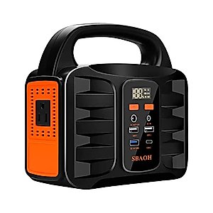 SBAOH Portable Power Station, 155Wh 42000mAh Outdoor Solar Generator with 110V/150W(Peak 200W) AC Outlet and USB-C PD(30W) Port, Power Supply for Outdoor Camping RV Trip, Home Emergency Outage