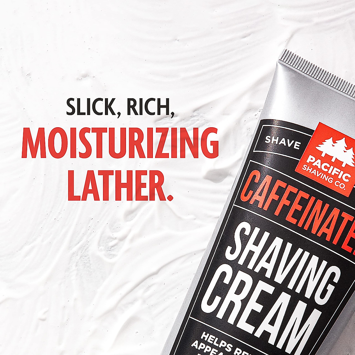 Pacific Shaving Company Caffeinated Shaving Cream - Shea Butter + Spearmint Antioxidant Shaving Cream with Caffeine - Clean Formula for a Hydrating, Redness Reducing + Irritation-Free Shave (7 Oz)