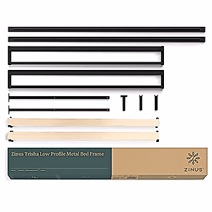 ZINUS Trisha Metal Platforma Bed Frame / Wood Slat Support / No Box Spring Needed / Easy Assembly, Full
