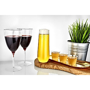 Hanna K. Signature 100 Shot Glasses 2oz Clear Premium Hard Plastic Disposable Cups, Ideal for Jello Shots, Wine Tasting, Condiments, Sauce, Dipping, Samples (12217)